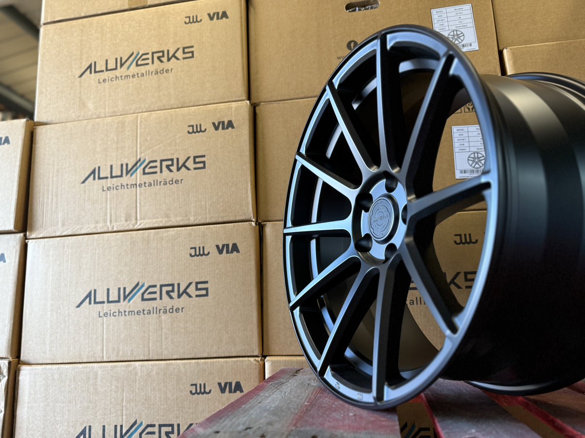 19" Aluwerks Turismo wheels Magneto Black fits Audi BMW Mercedes VW Fo ...