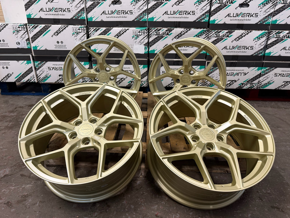 19" Aluwerks XT2-FF wheels Magneto Champagne Gold fits Audi BMW Merced ...